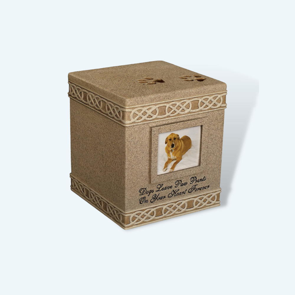 Dog Paw Prints Memory Box, Pet Urn Memorial Made of high-quality resin ...