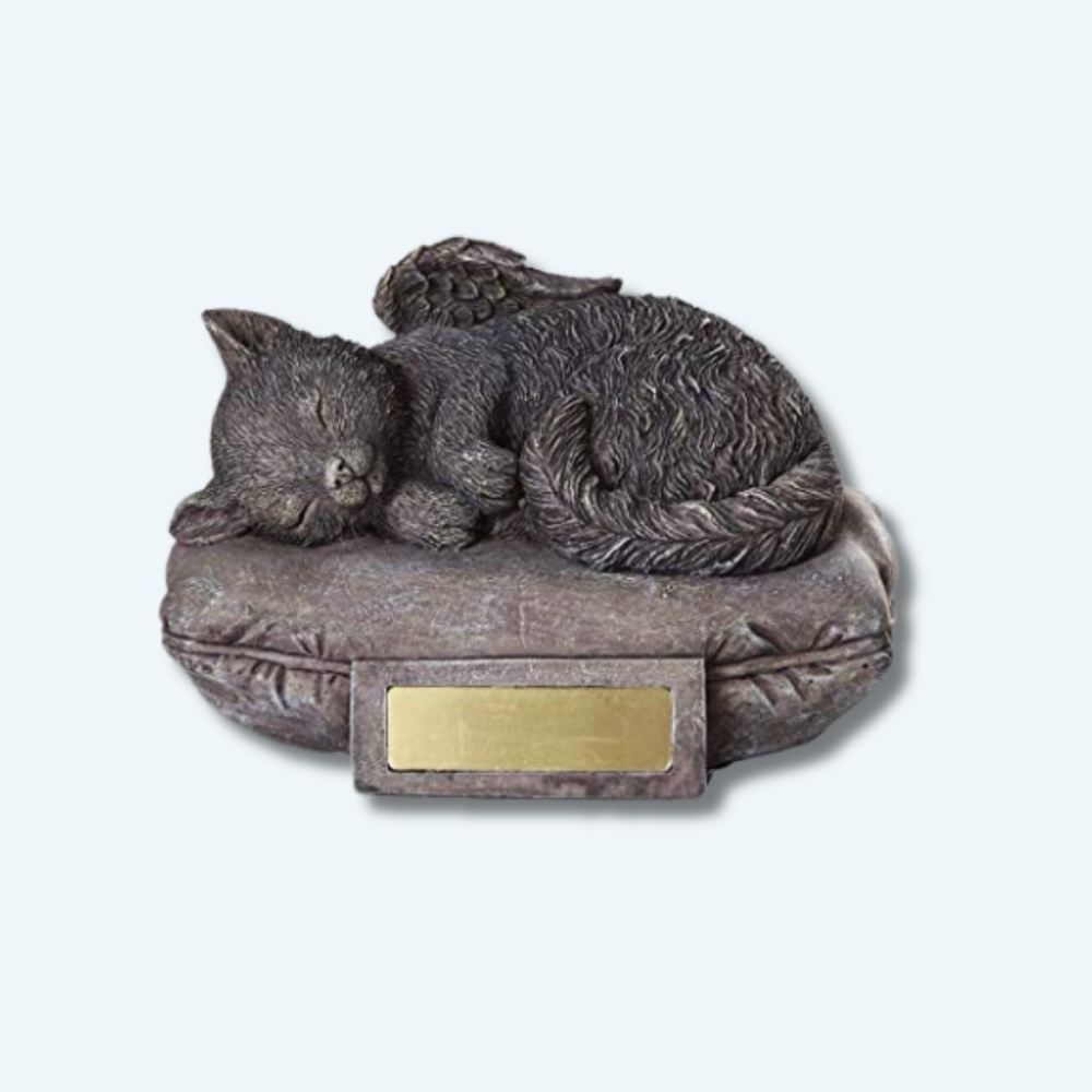 Angel Cat Sleeping On Pillow Cremation Urn - Ready To Be Engraved – Pet ...