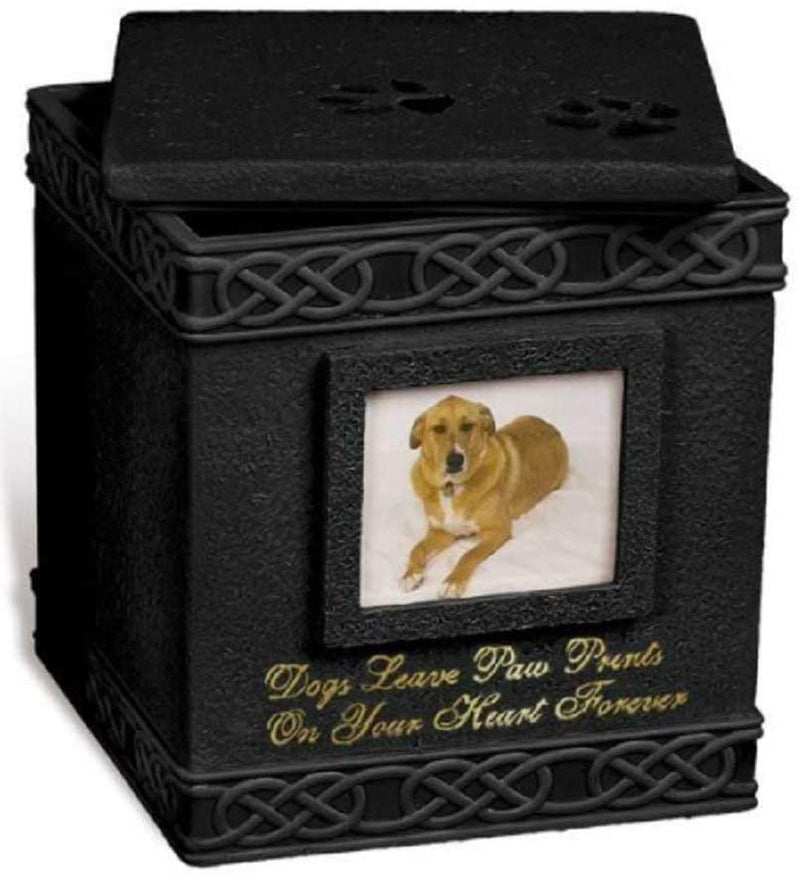 Dog Paw Prints Memory Box, Pet Urn Memorial Made of high-quality resin ...