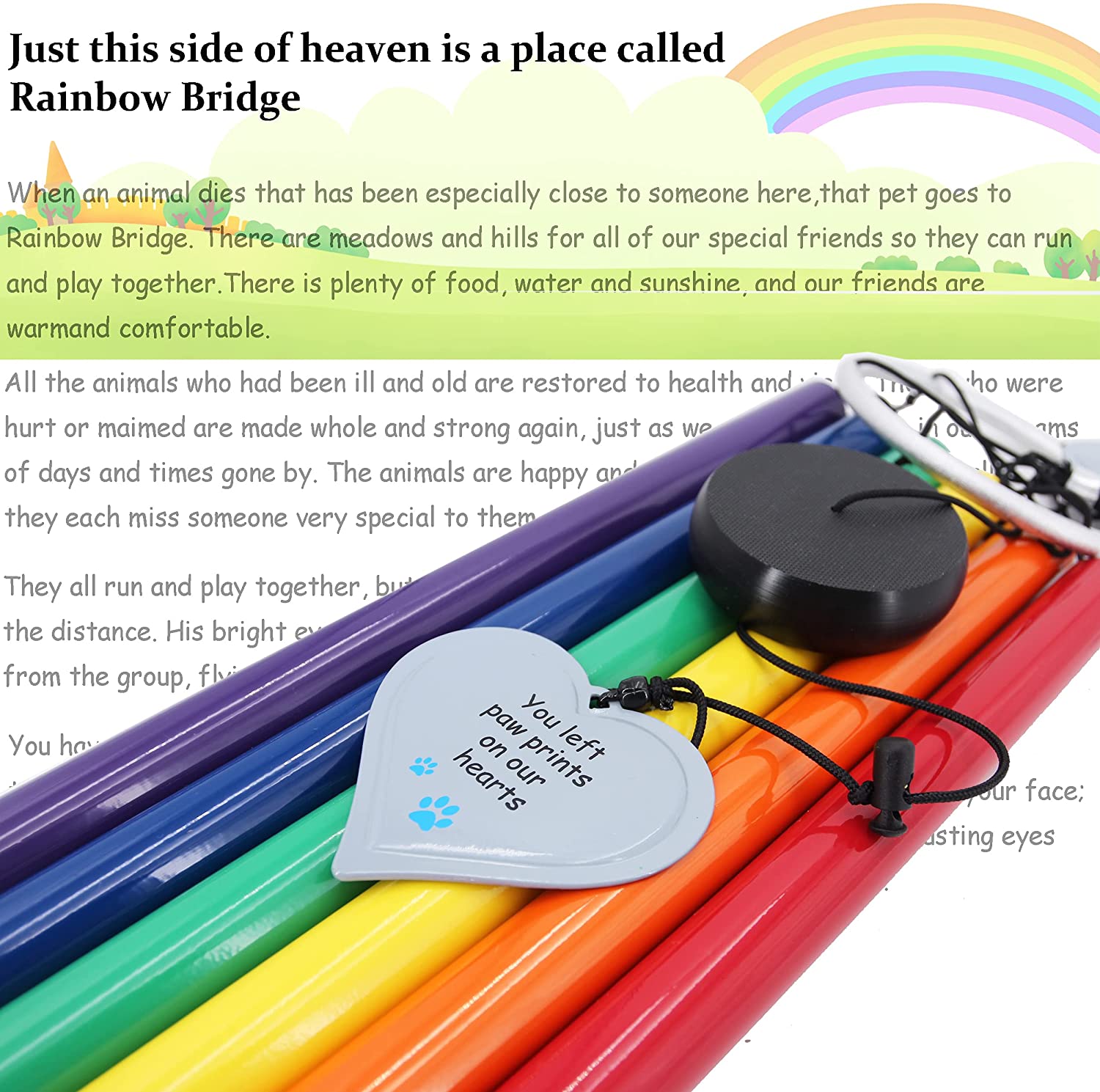 36 Inch Rainbow Bridge Pet Memorial Wind Chimes – Pet Memory Shop