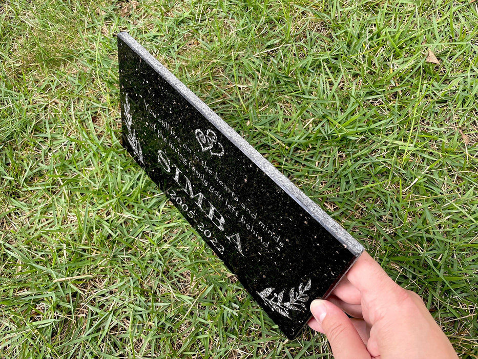 Custom Black Granite Pet Memorial Stone (4 Sizes Available) — Pet ...